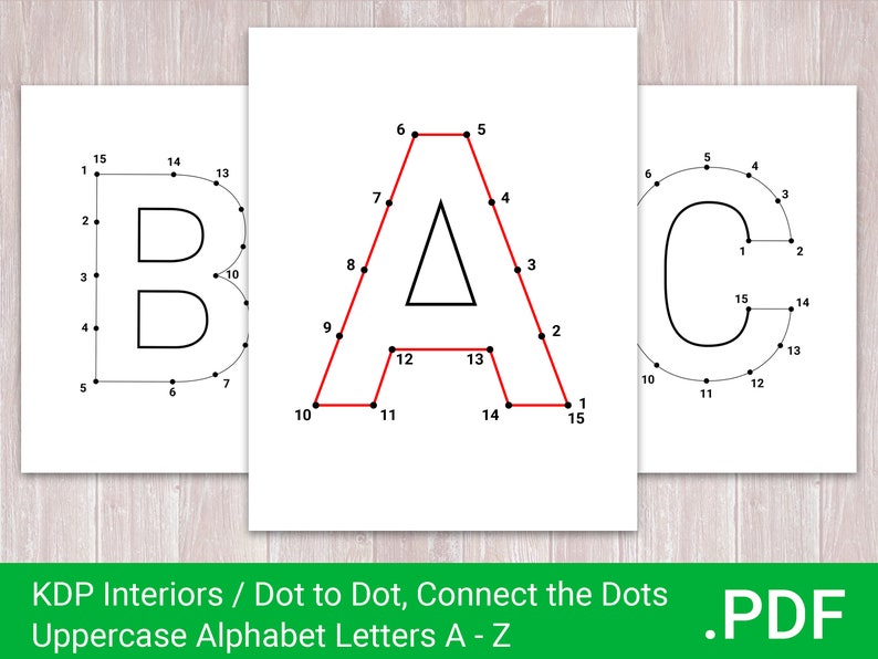 KDP Interiors Templates | Dot to Dot ABC Printable | Connect the Dots ...