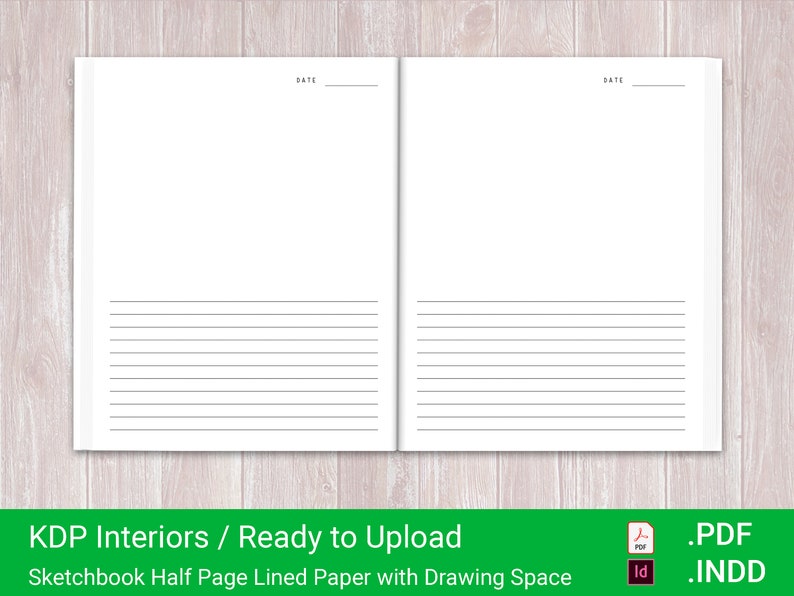 KDP Interiors Templates Sketch Book 8.5x11 Inches, 112 Pages, No Bleed ...
