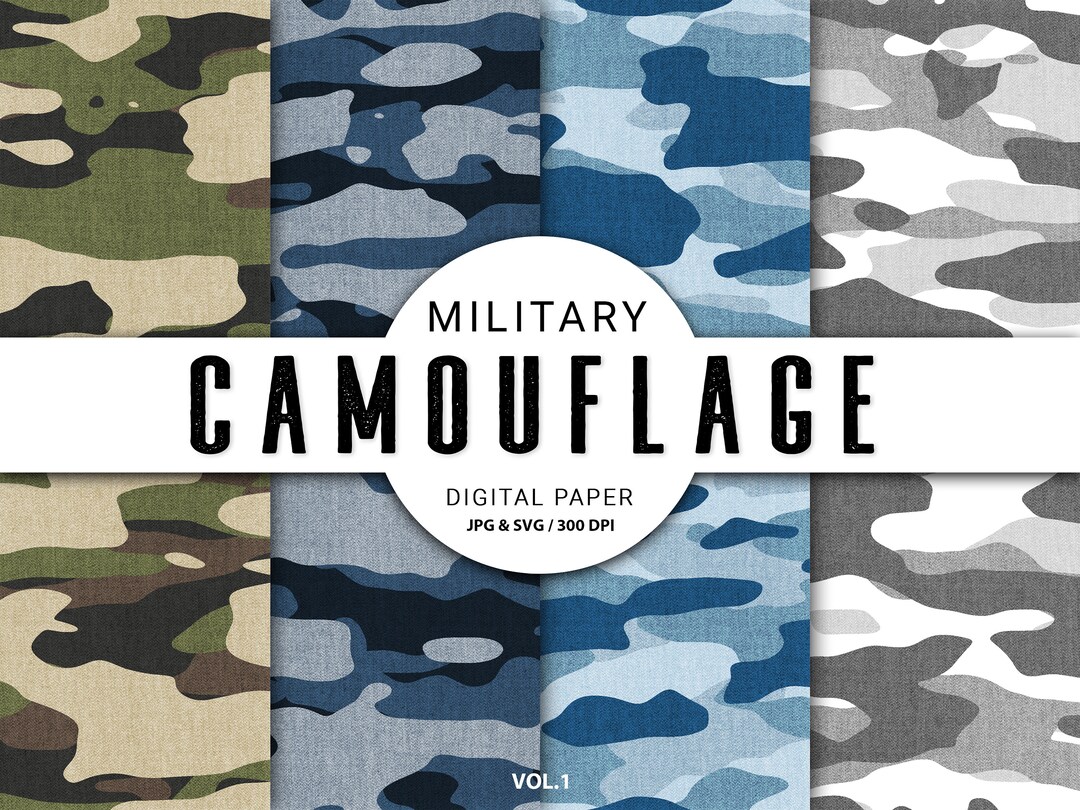 Military Camouflage Digital Paper, High-quality Printable Cards ...