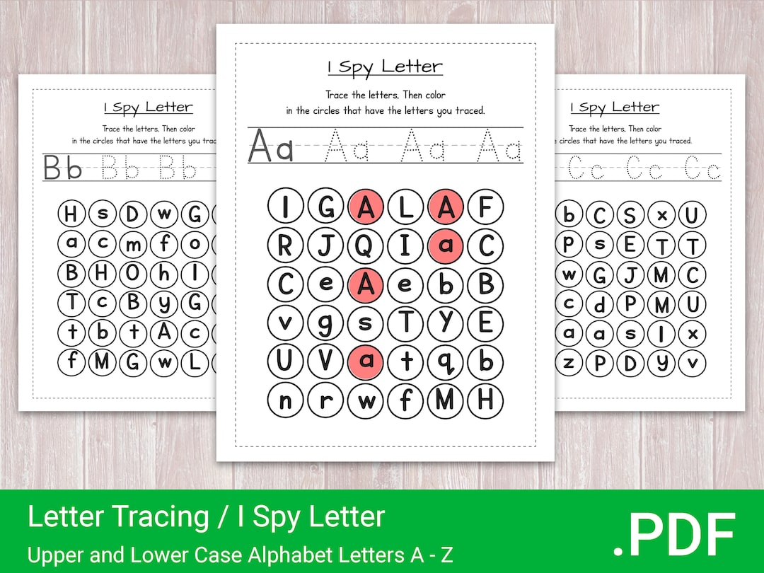 Letter Tracing | I Spy Letter Upper and Lower Case | Alphabet Letters A ...