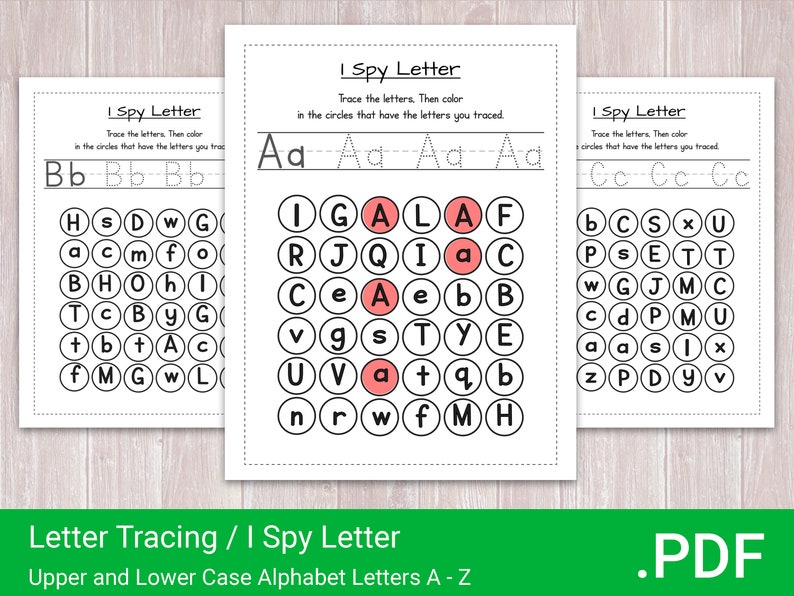 Letter Tracing | I Spy Letter Upper and Lower Case | Alphabet Letters A ...