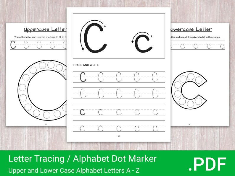 Letter Tracing / Alphabet Dot Marker Upper and Lower Case Alphabet ...
