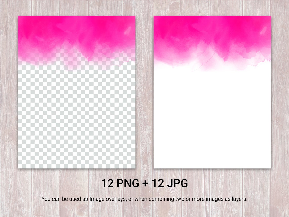 Watercolor Border Clipart, Rainbow Background PNG & JPG, Digital Frames ...