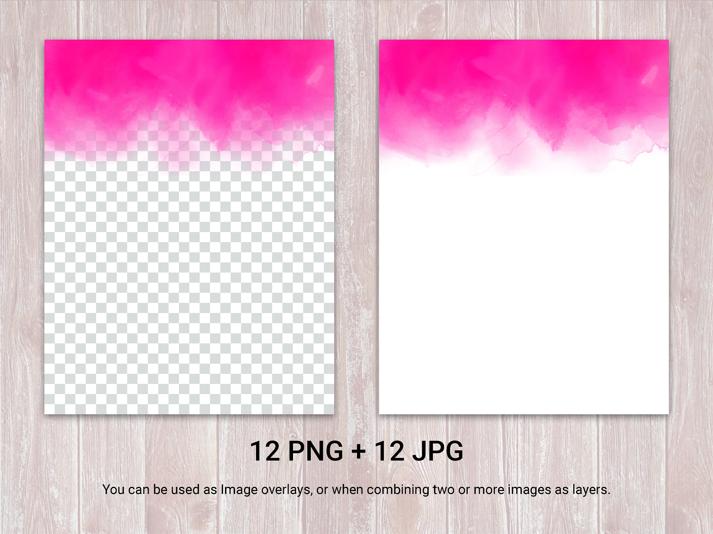 Watercolor Border Clipart, Rainbow Background PNG & JPG, Digital Frames ...
