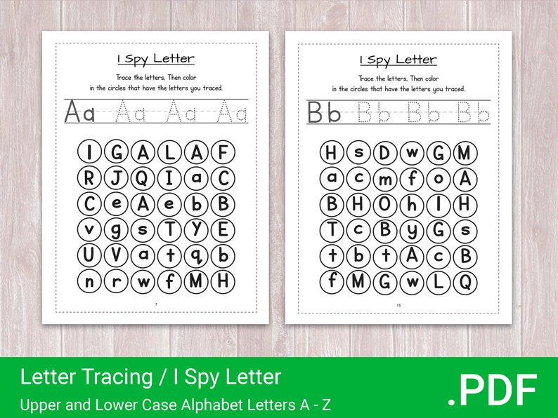 Letter Tracing | I Spy Letter Upper and Lower Case | Alphabet Letters A ...