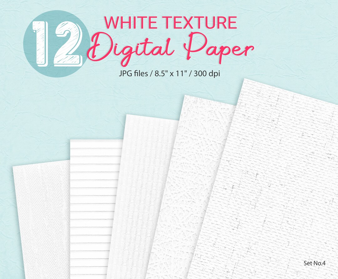 White Texture Digital Paper | Rustic Tileable Paper Backgrounds | High ...