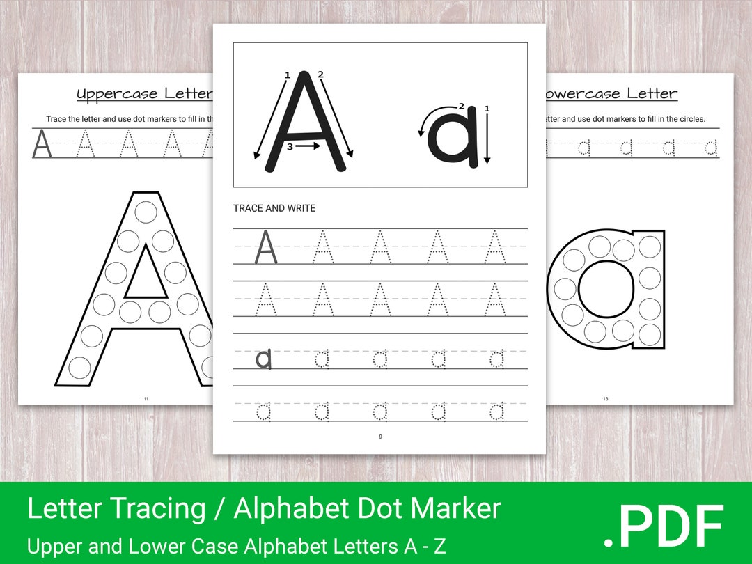 Letter Tracing / Alphabet Dot Marker Upper and Lower Case Alphabet ...