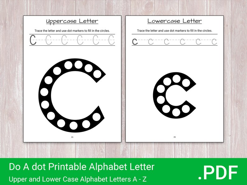 Do A Dot Printable Alphabet Letter Upper and Lower Case - Etsy