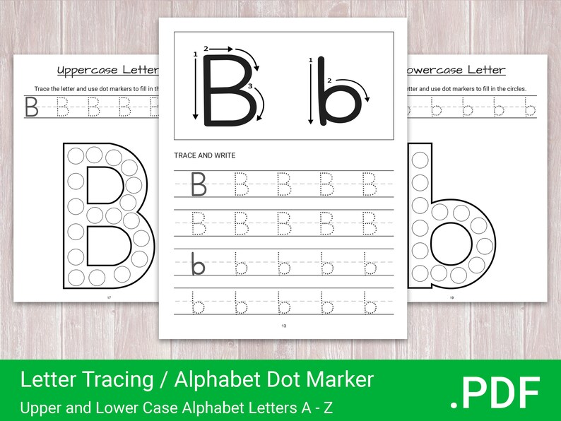 Letter Tracing / Alphabet Dot Marker Upper and Lower Case Alphabet ...