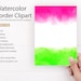 Watercolor Border Clipart, Rainbow Background PNG & JPG, Digital Frames ...