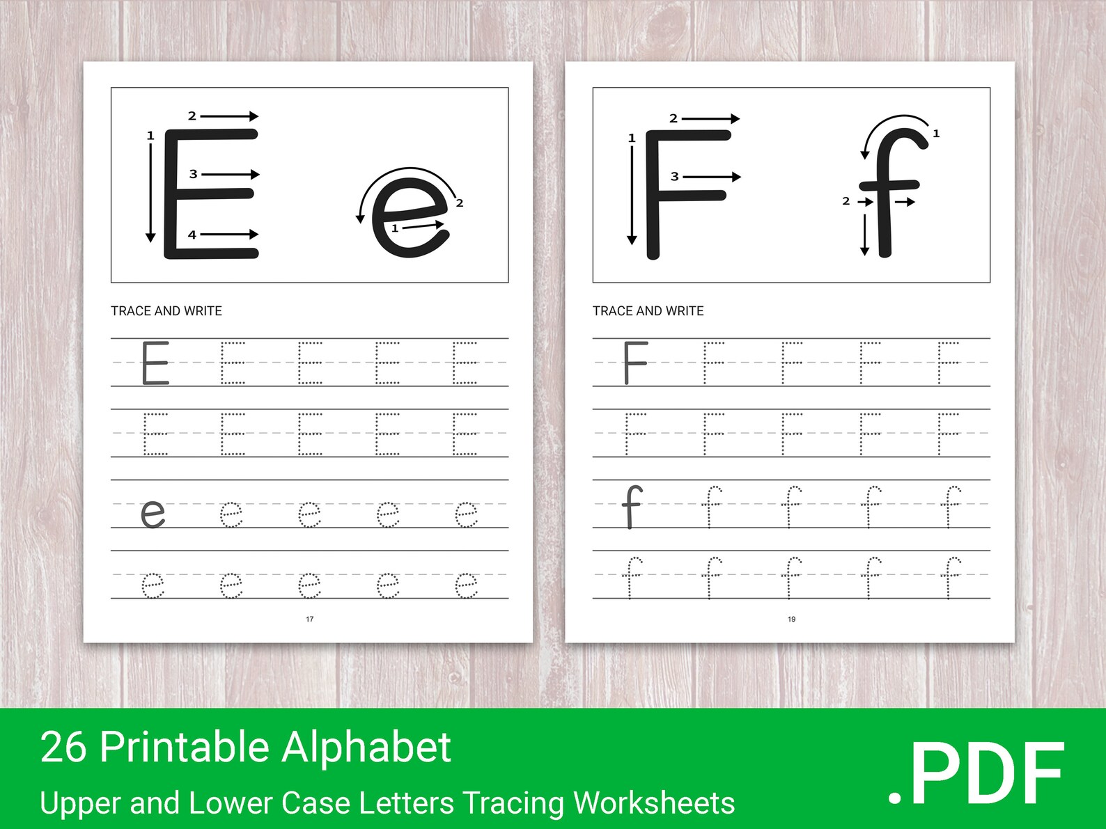 26 Printable Alphabet Upper and Lower Case | Letters Tracing Worksheets ...