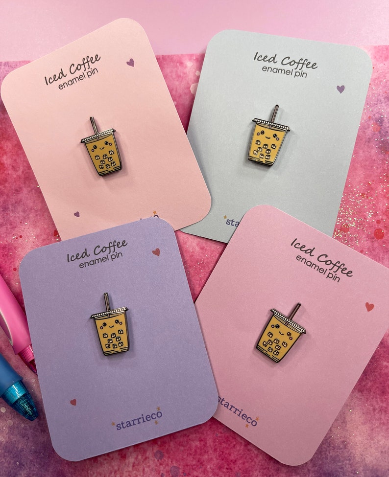 Iced Coffee Enamel Pin - Cute Pins - Cool Pins - Kawaii Pins - Etsy