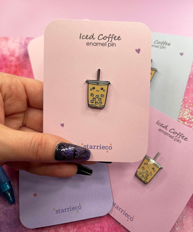 Iced Coffee Enamel Pin Cute Pins Cool Pins Kawaii Pins Etsy
