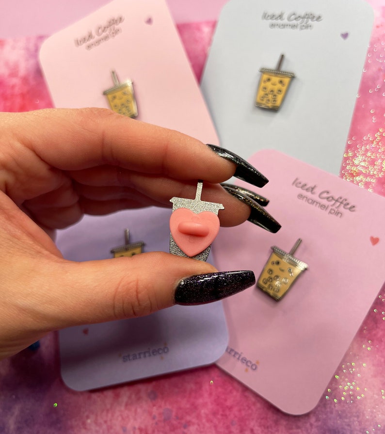 Iced Coffee Enamel Pin - Cute Pins - Cool Pins - Kawaii Pins - Etsy