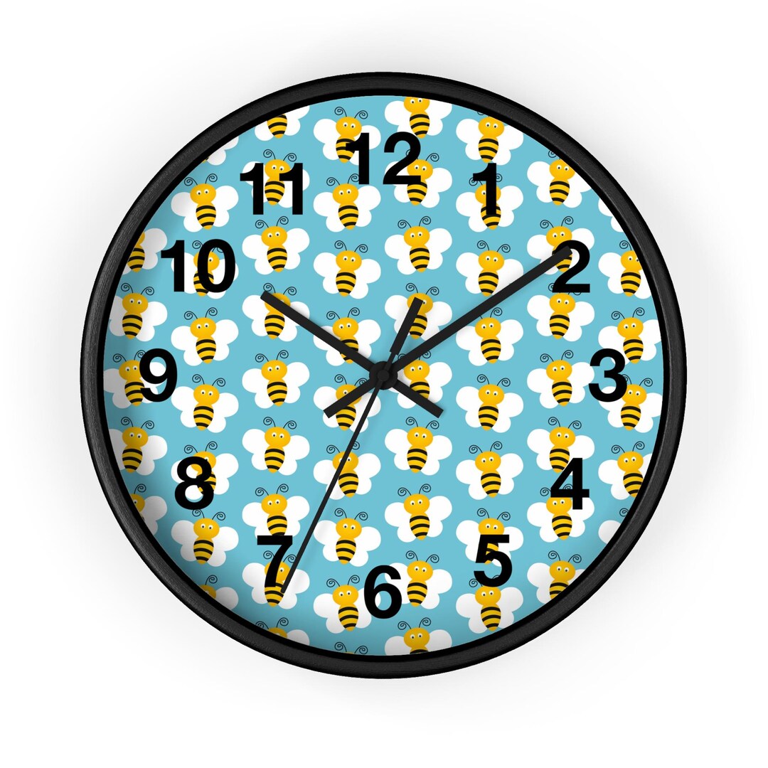 Bee-themed Wall Clock, Cute Bee Decor, Playful Home Accessory, Gift for ...
