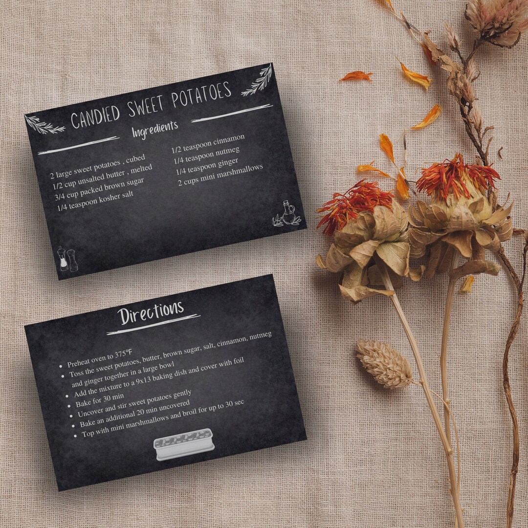 Grandma's Recipe for Candied Sweet Potatoes: Kitchen Chalkboard 4x6 ...