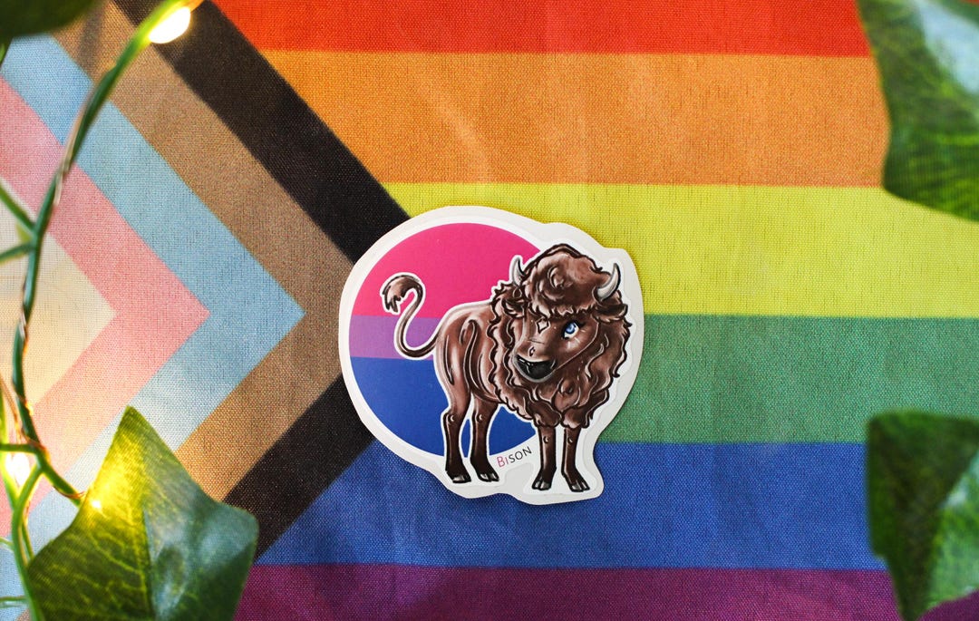 Bisexual Pride Stickers | the Bison - Etsy