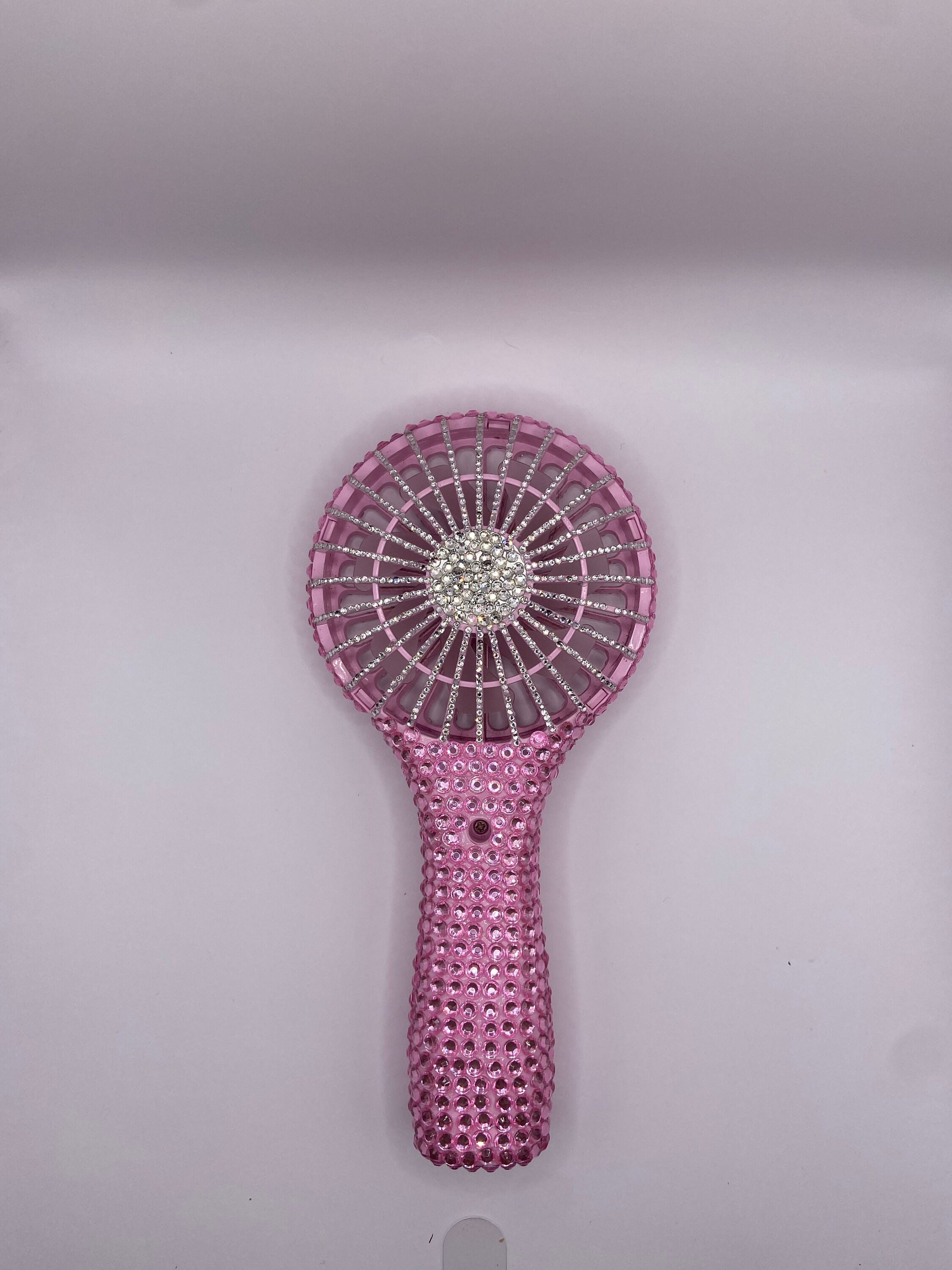 A Pink Rechargeable Portable Bedazzled Fan - Etsy