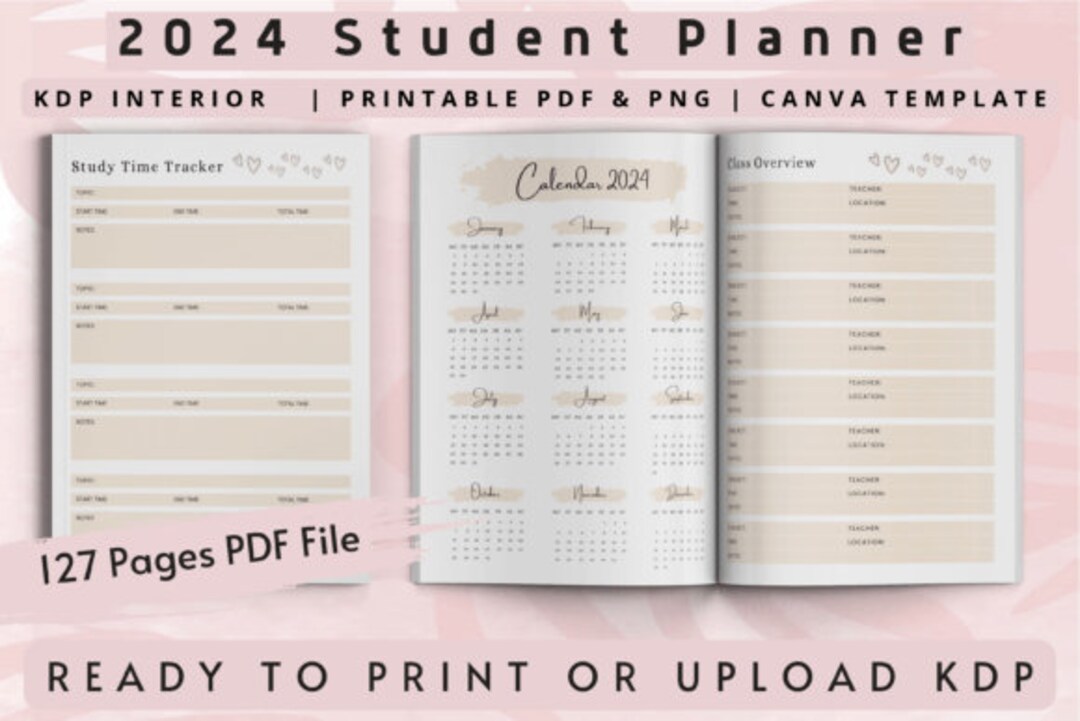 2024 Student Planner | Canva Template - Etsy