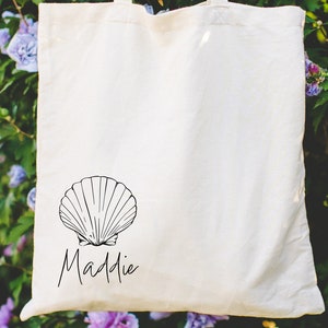 Personalized Shell Canvas Tote Bag: Bachelorette Party Favor - Etsy