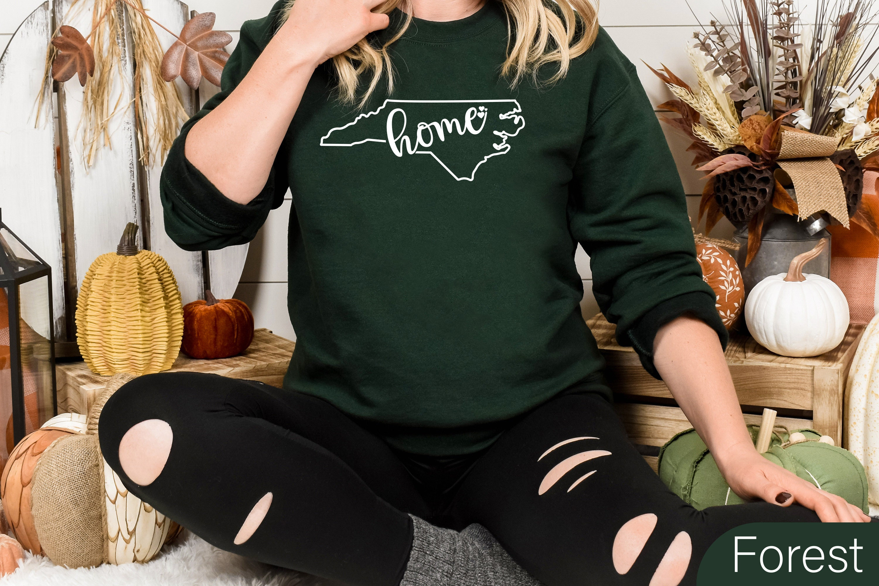 North Carolina Home State Sweatshirt: NC Map Unisex Gift - Etsy