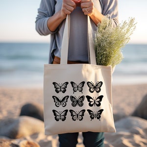 Bag With Butterfly Print, Ecofriendly Tote, Versatile and Durable Beach ...