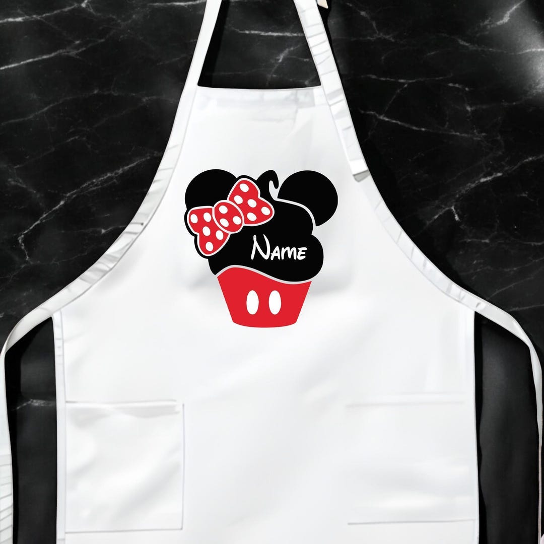 Personalized Minnie Mouse Apron, Disney Baking Apron, Disney Cupcake ...