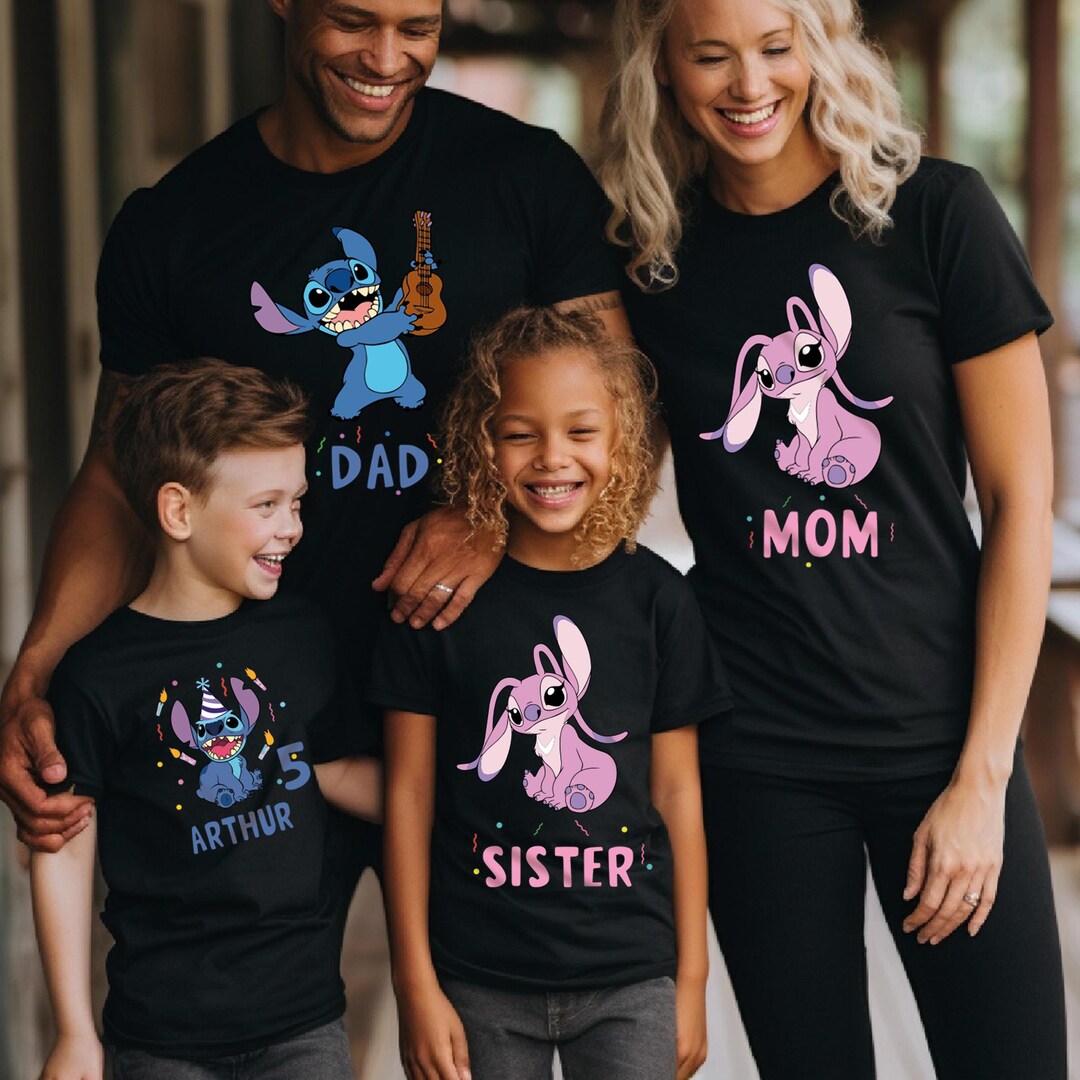 Custom Stitch Family Shirts, Matching Angel and Stitch Birthday ...