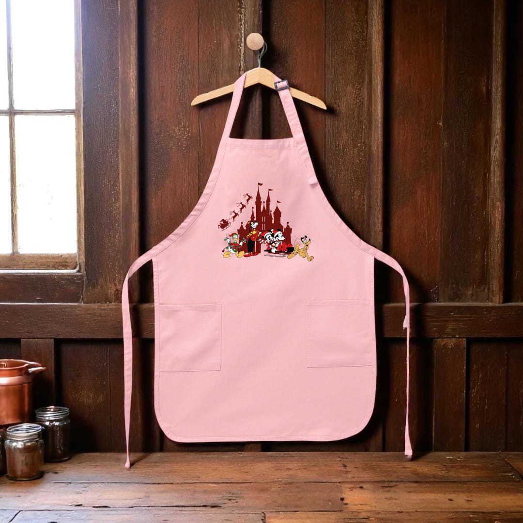 Disneyland Christmas Apron, Holiday Castle Baking Apron With Santa ...