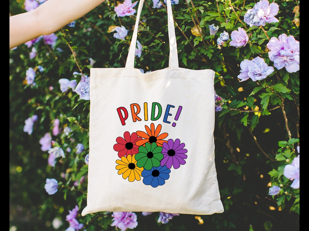 Floral Pride Tote Bag: LGBTQ Equality Canvas Bag - Etsy