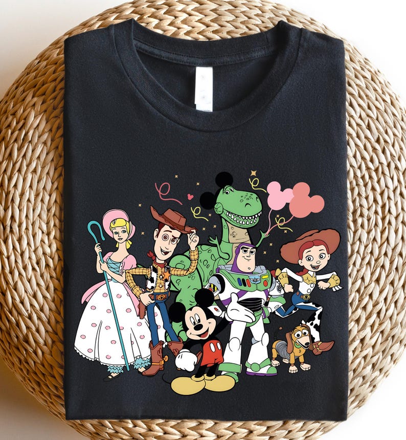 Disney Toy Story Shirt With Mickey Mouse, Cute Cartoon Characters ...