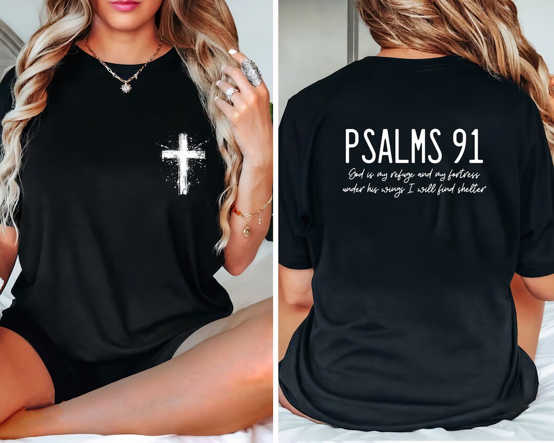 Psalms 91 Bible Verse Shirt, Religious Gift, Christian Shirt, Jesus ...