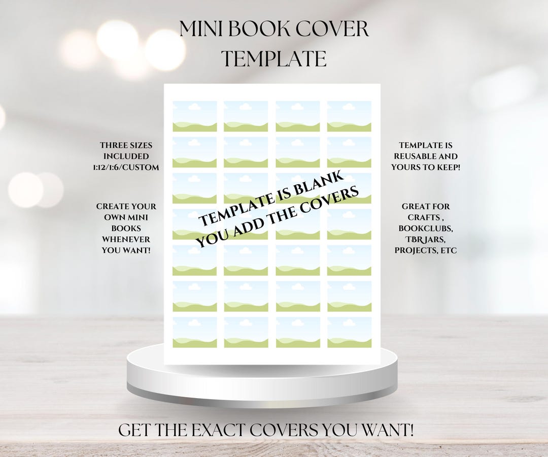 Customizable Mini Book Cover Template| DIY Bookish Crafts (digital ...