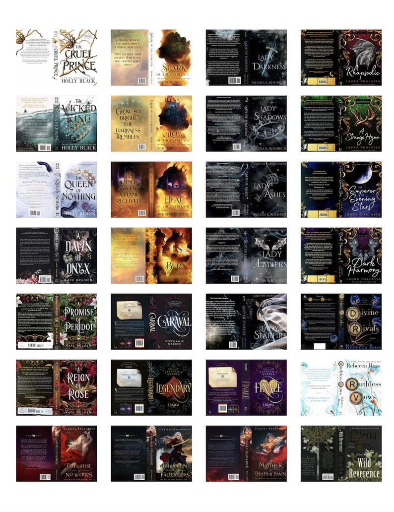 300+ Fantasy Romance Mini Book Covers | DIY Bookish Crafts (digital ...