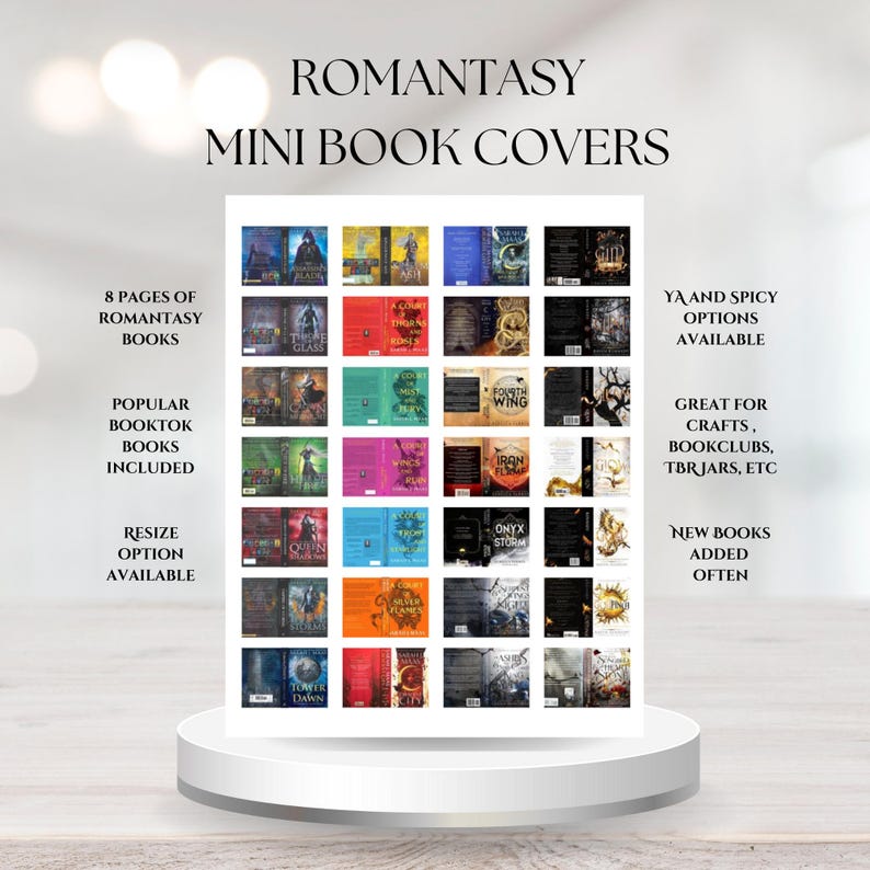 300+ Fantasy Romance Mini Book Covers | DIY Bookish Crafts (digital ...
