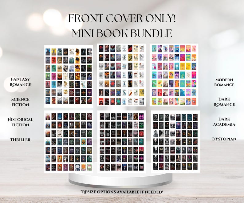 Mini Book Cover Bundle | 1000+ Printable Front Covers (digital Download ...