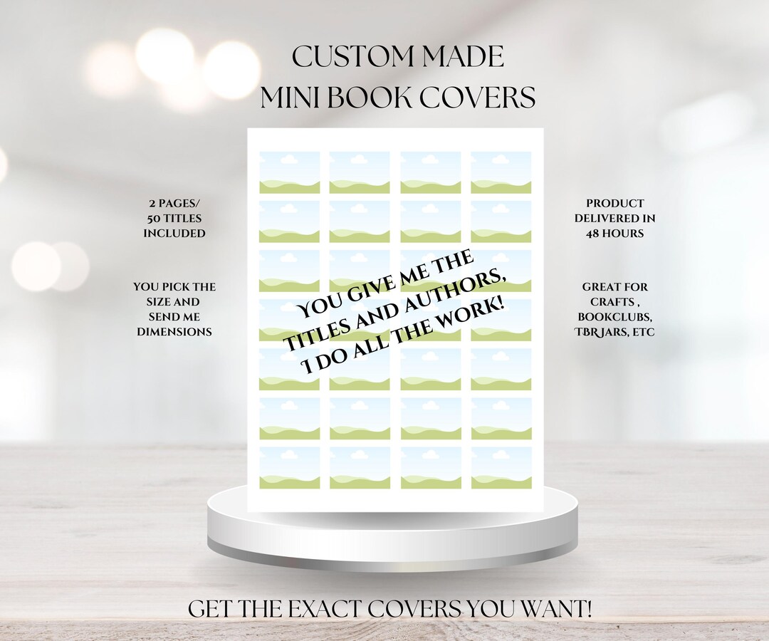 Custom Mini Book Covers | 50 Personalized Titles (digital Download) - Etsy