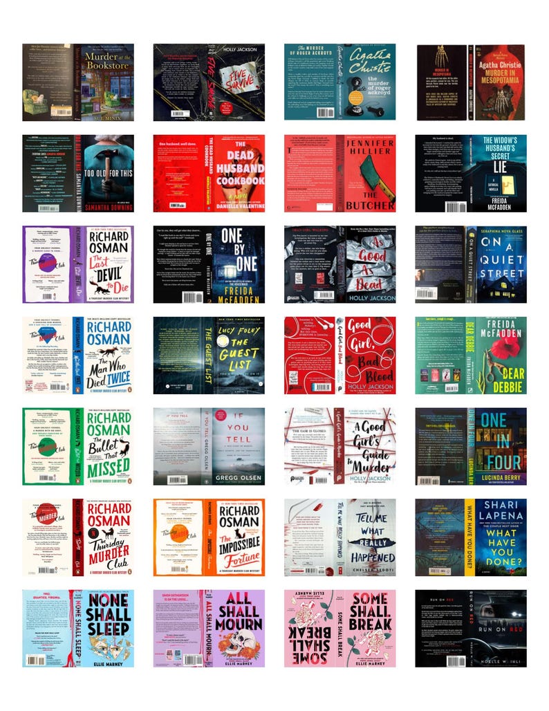 Thriller/mystery Mini Book Covers | 100+ Printable Covers (digital ...