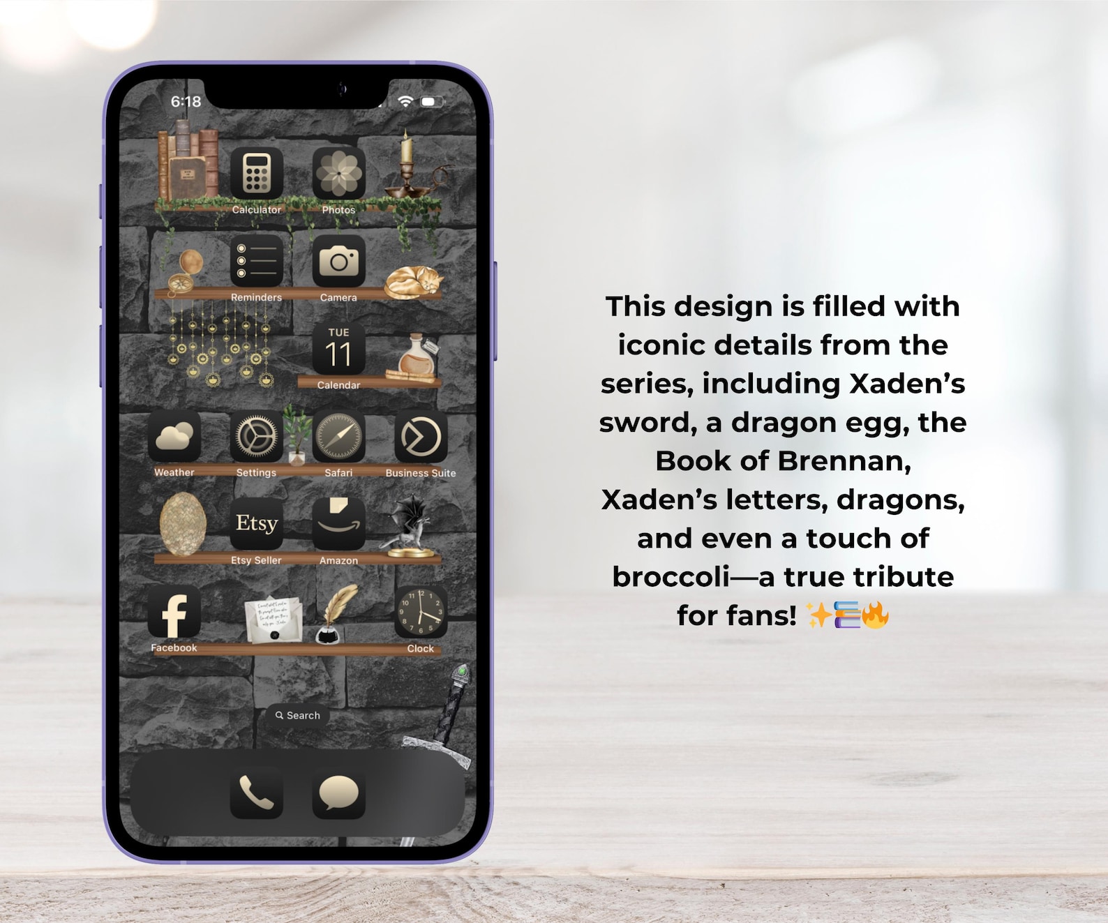 Fourth Wing Bookshelf iPhone Wallpaper | Booktok Inspired Lock Screen ...