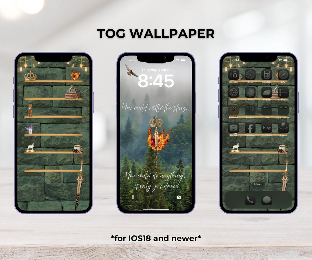 TOG Bookshelf iPhone Wallpaper | Booktok Inspired Lock Screen | Throne ...