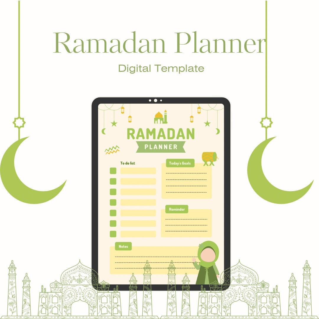 Ramadan Planner Template Printable Spiritual Quran Muslim Digital ...