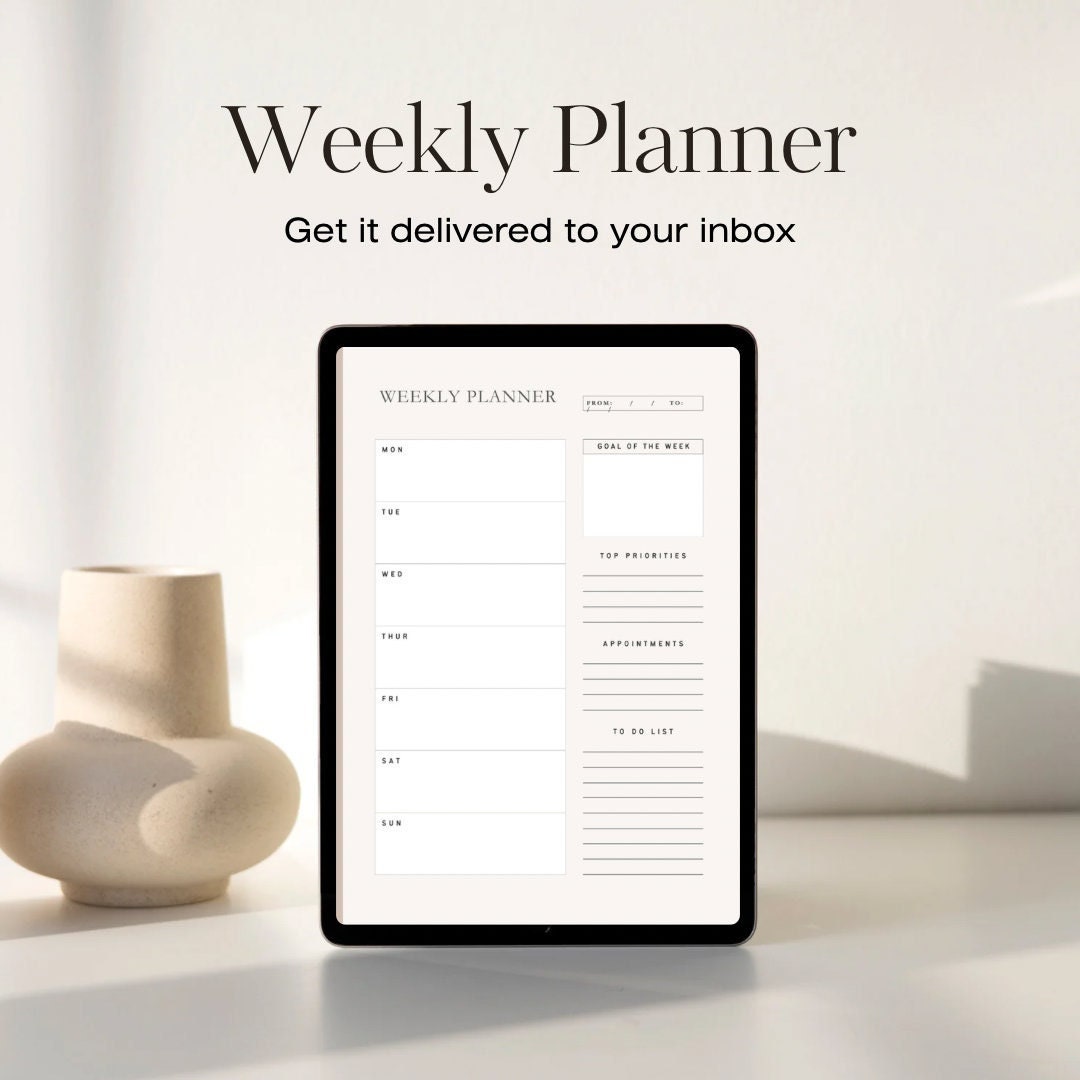 Weekly Planner Printable Minimal Week Overview Family Kids Teens School ...