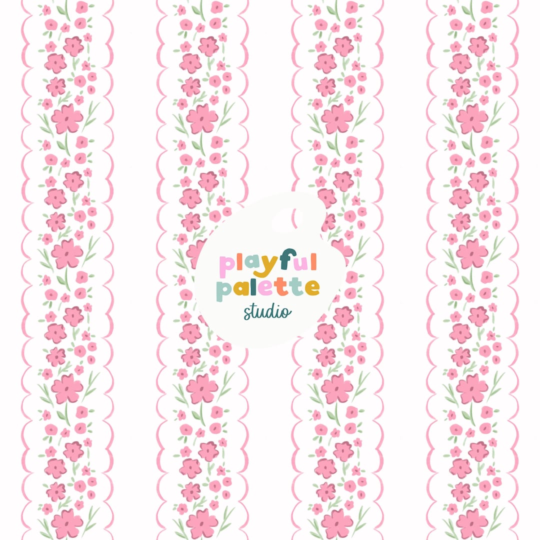 Pink Girly Flowers Seamless Pattern, Ditsy Daisies Repeat Pattern ...