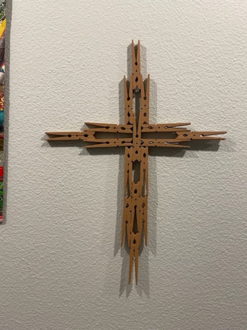 Clothespin Cross Wall Decor - Etsy