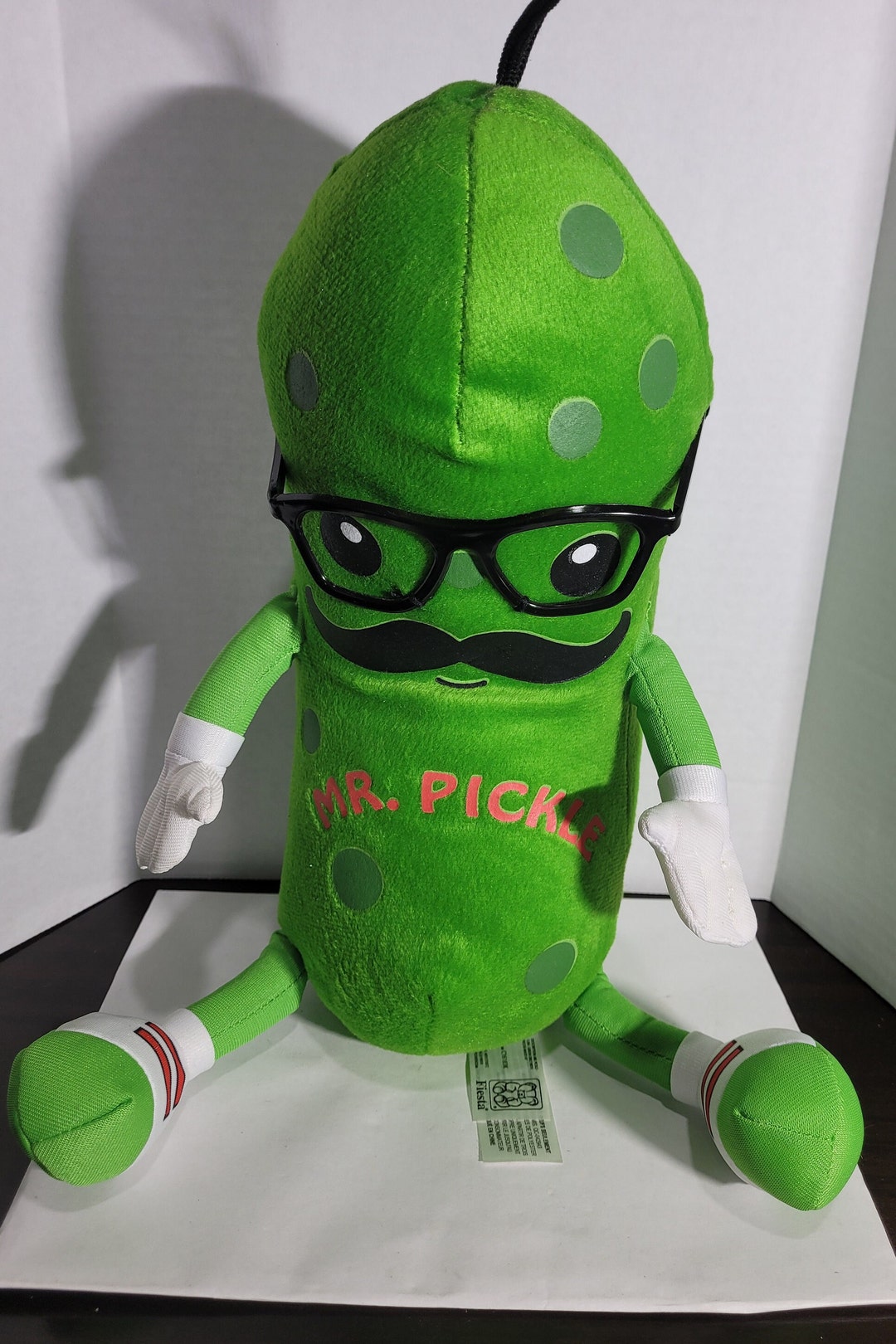 Fiesta Mr. Pickle Plush Stuffed Animal Doll Toy Green 11" W/ Glasses ...