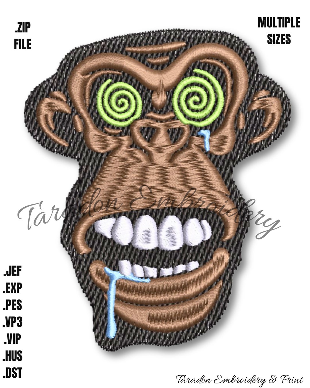 Crazy Monkey Machine Embroidery Design: Playful Kids Decor (instant ...