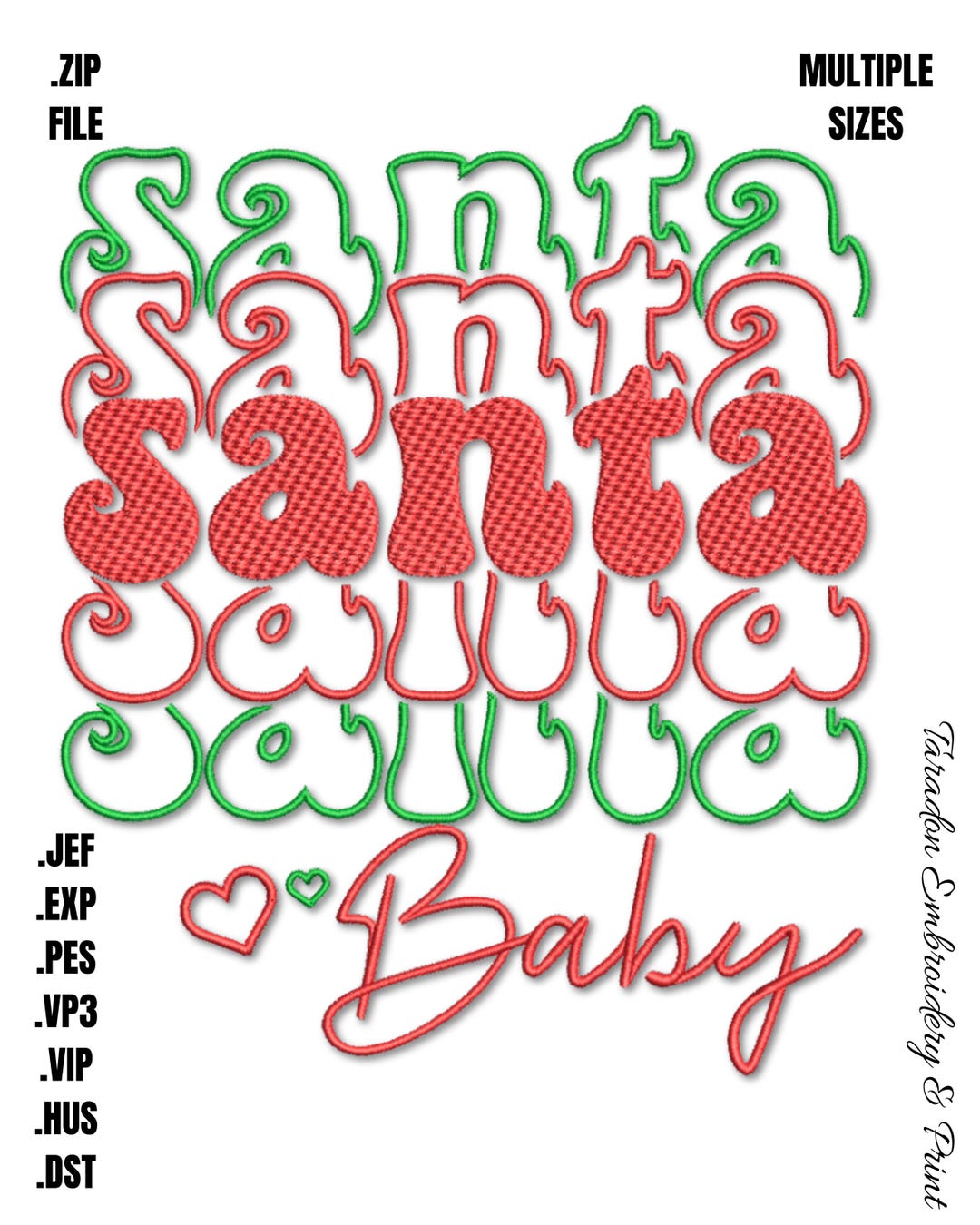 Santa Baby Machine Embroidery Design: Holiday Apparel (digital Download ...