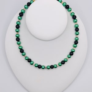 Patrice (green and Black) Beaded Necklace - Etsy