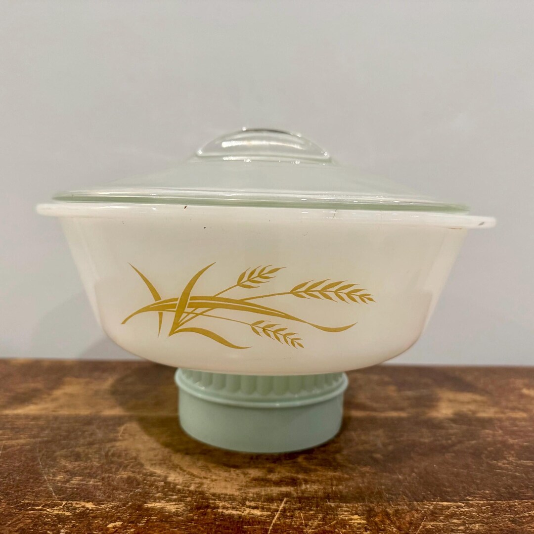 Vintage Sears Milk Glass Wheat Pattern Casserole Dish - Etsy
