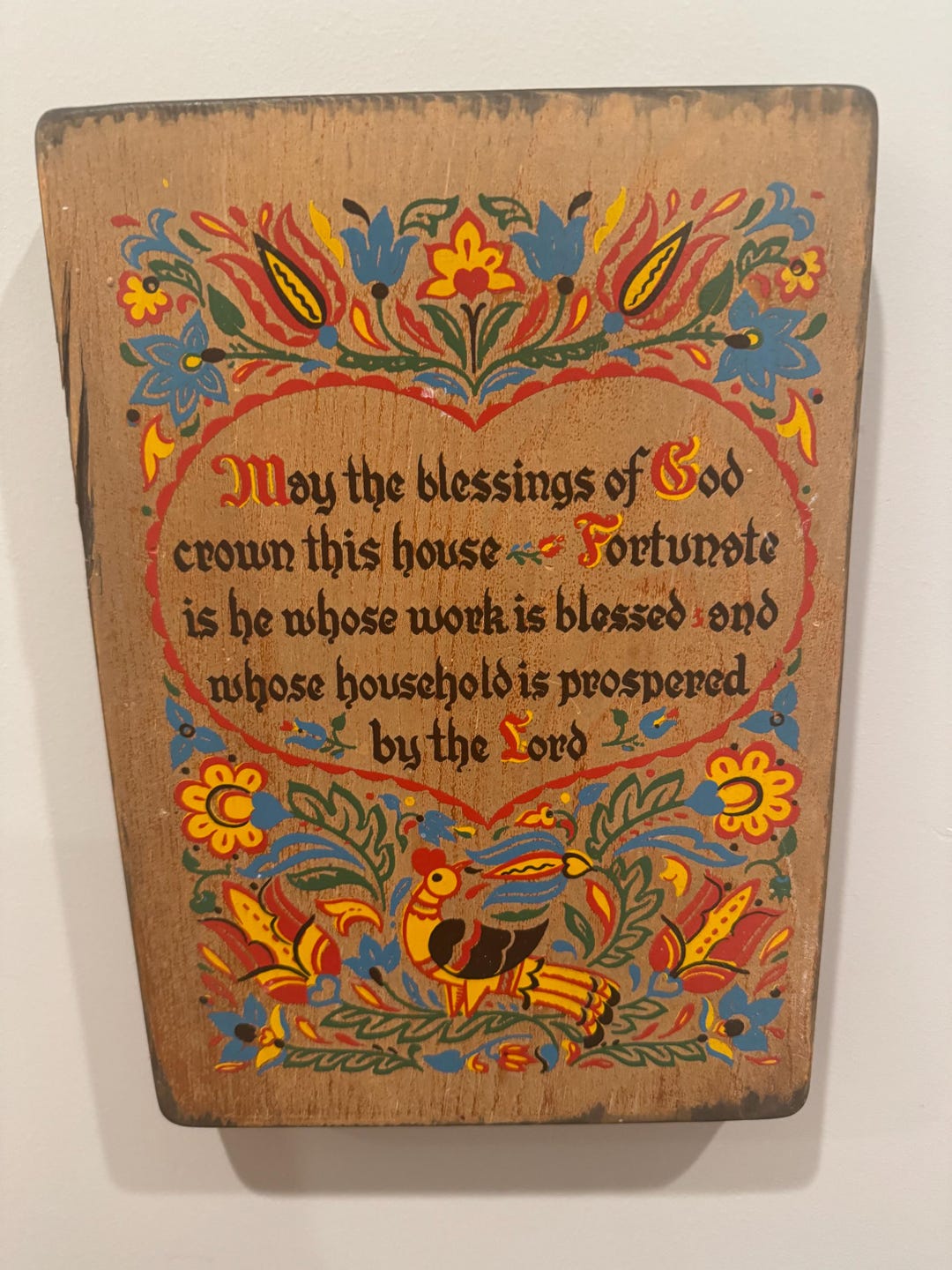Vintage Wood Wall Hanging Folk Art Relgious Saying Plaque - Etsy